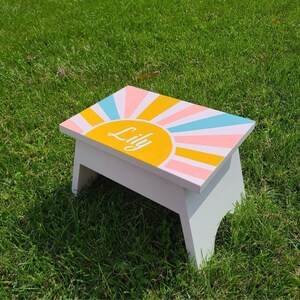 Personalized BOHO Foot Stool Name Stool Step Stool for Toddler Hand ...