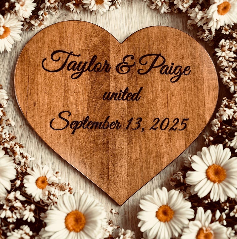 Wooden Heart Wedding Sign | Ceremony Decor | Wedding Entrance Sign - Etsy