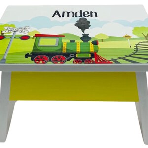 Handmade Wooden Train Step Stool for Kids Gifts for Train Lovers, Choo ...