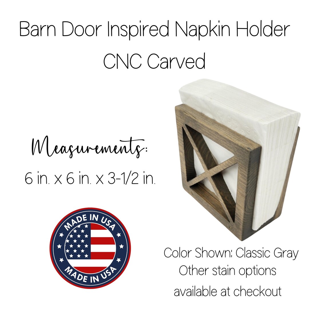 Wooden Farmhouse Napkin Holder – Wooden Tabletop Dispenser for Kitchen ...
