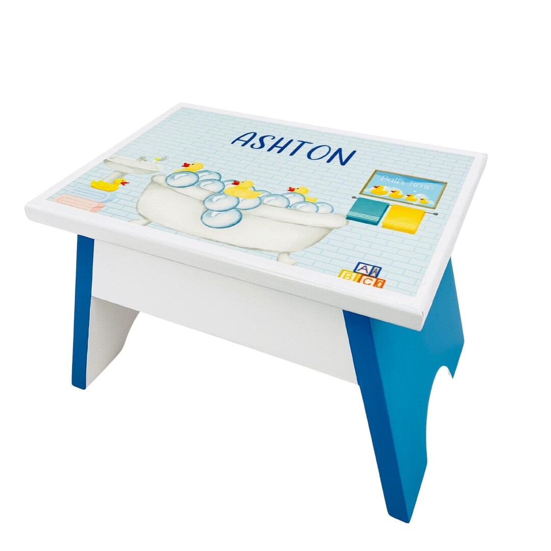 Duck Step Stool for Kids, Unique Wooden Stool With Bathtub Design, Helps Little Ones Reach New ...