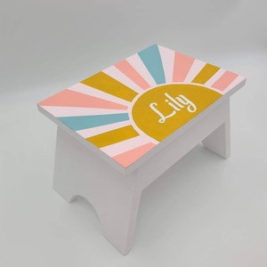 Personalized BOHO Foot Stool Name Stool Step Stool for Toddler Hand ...