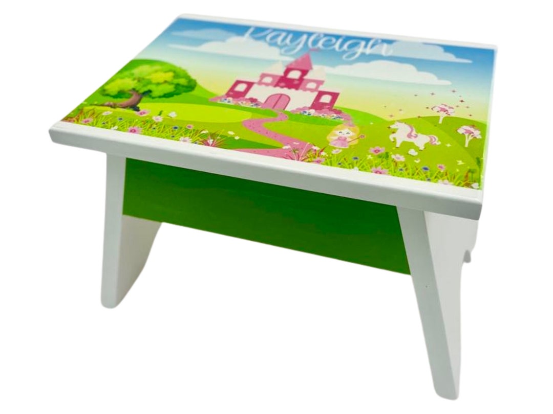 Princess Stool With Castle Name Stool Step Stool for Toddler Nursery ...
