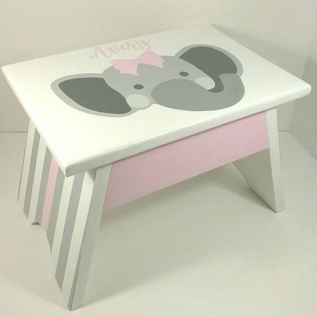 Foot Stool Step Stool Elephant Bathroom Decor Girl Decor - Etsy