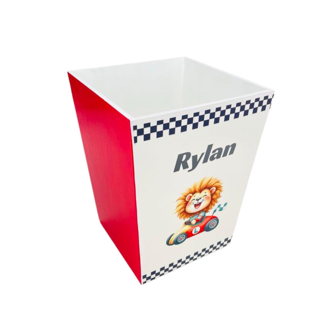 Racing Lion Wastebasket, Garbage Can, Waste Bin, Trash Can, Bathroom ...