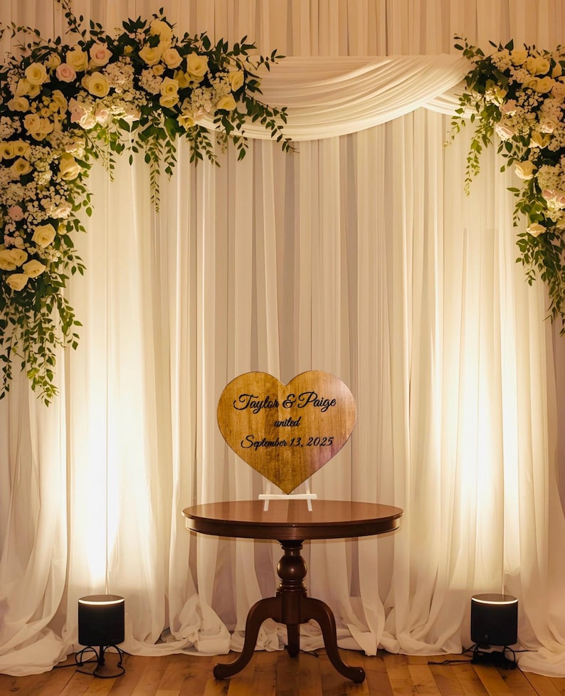 Wooden Heart Wedding Sign | Ceremony Decor | Wedding Entrance Sign - Etsy