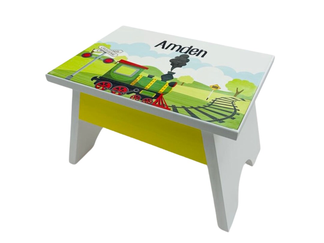 Handmade Wooden Train Step Stool for Kids Gifts for Train Lovers, Choo ...