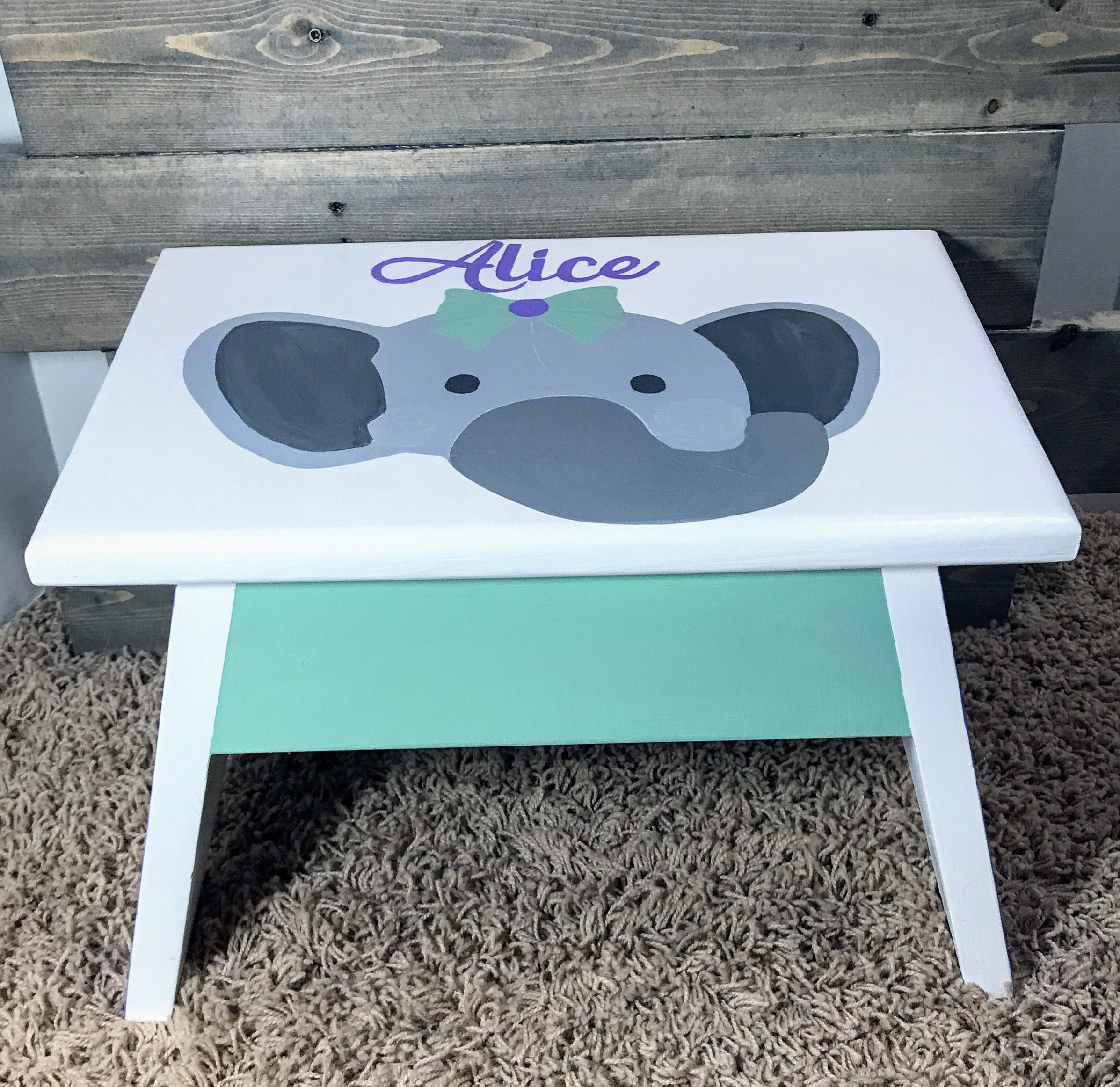 Foot Stool Step Stool Elephant Bathroom Decor Girl Decor - Etsy