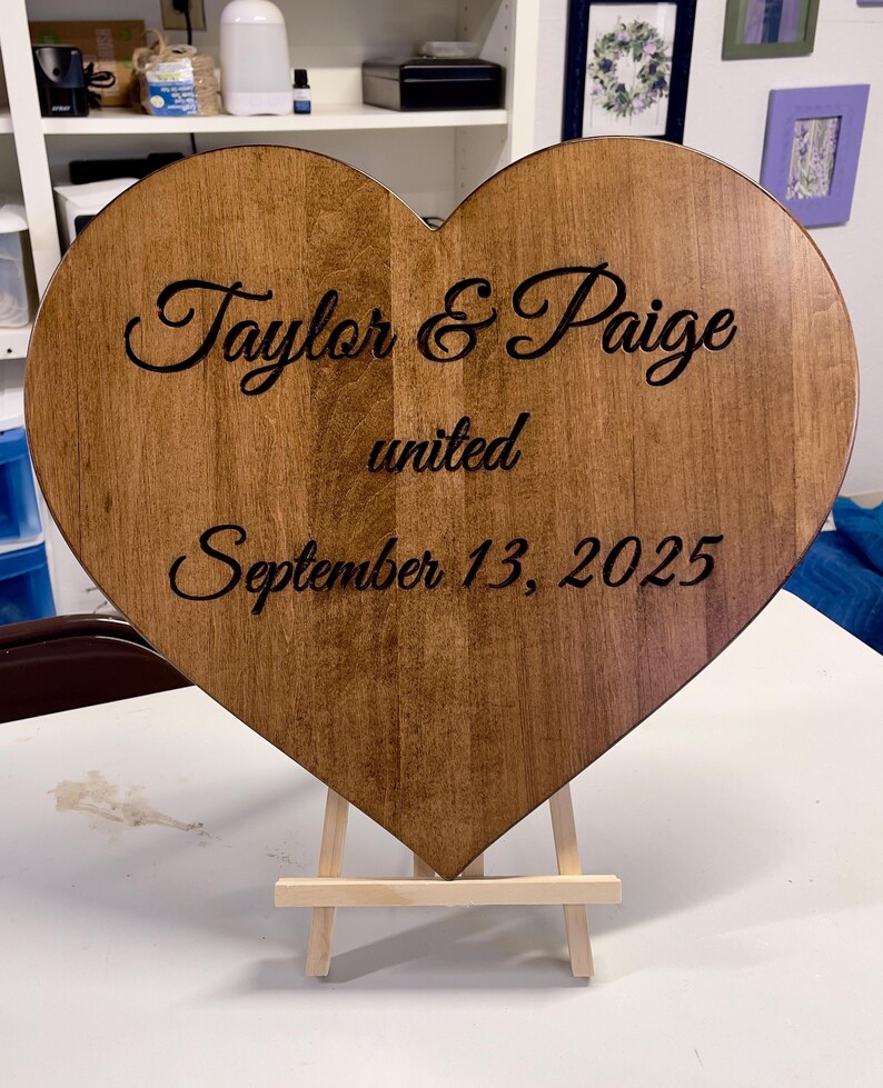 Wooden Heart Wedding Sign | Ceremony Decor | Wedding Entrance Sign - Etsy