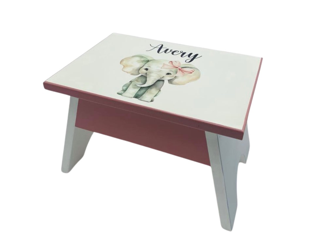 Foot Stool, Step Stool, Elephant Bathroom Decor, Girl Decor, Toddler ...