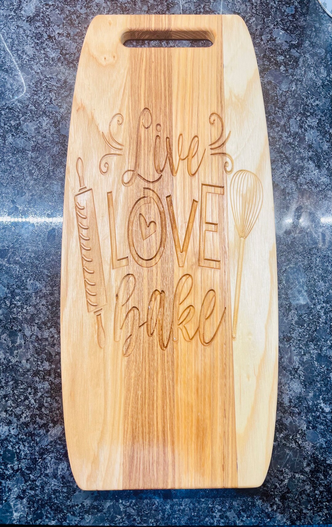 Cutting Board Ash Wood Charcuterie Board With Handle, Live Love Bake ...