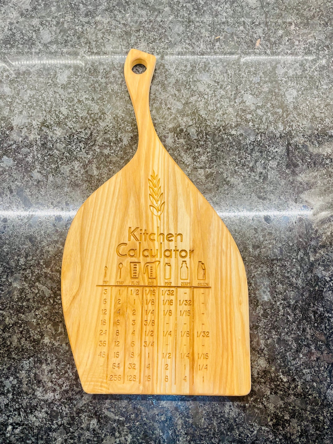 Conversion Chart Custom Cutting Board, Engraved Bread Board With Handle ...