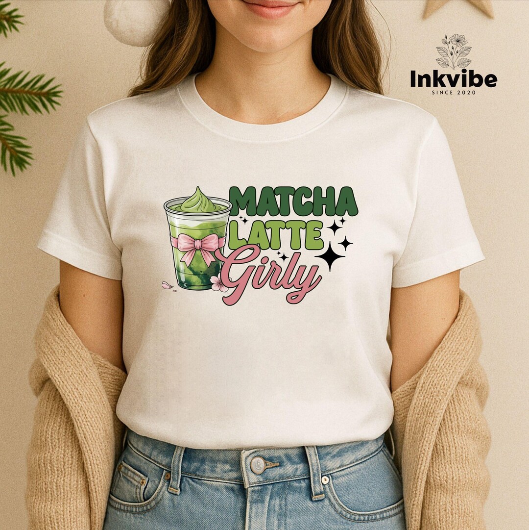Matcha Latte Girly Design, Aesthetic Matcha Drink Art, Cute Matcha ...