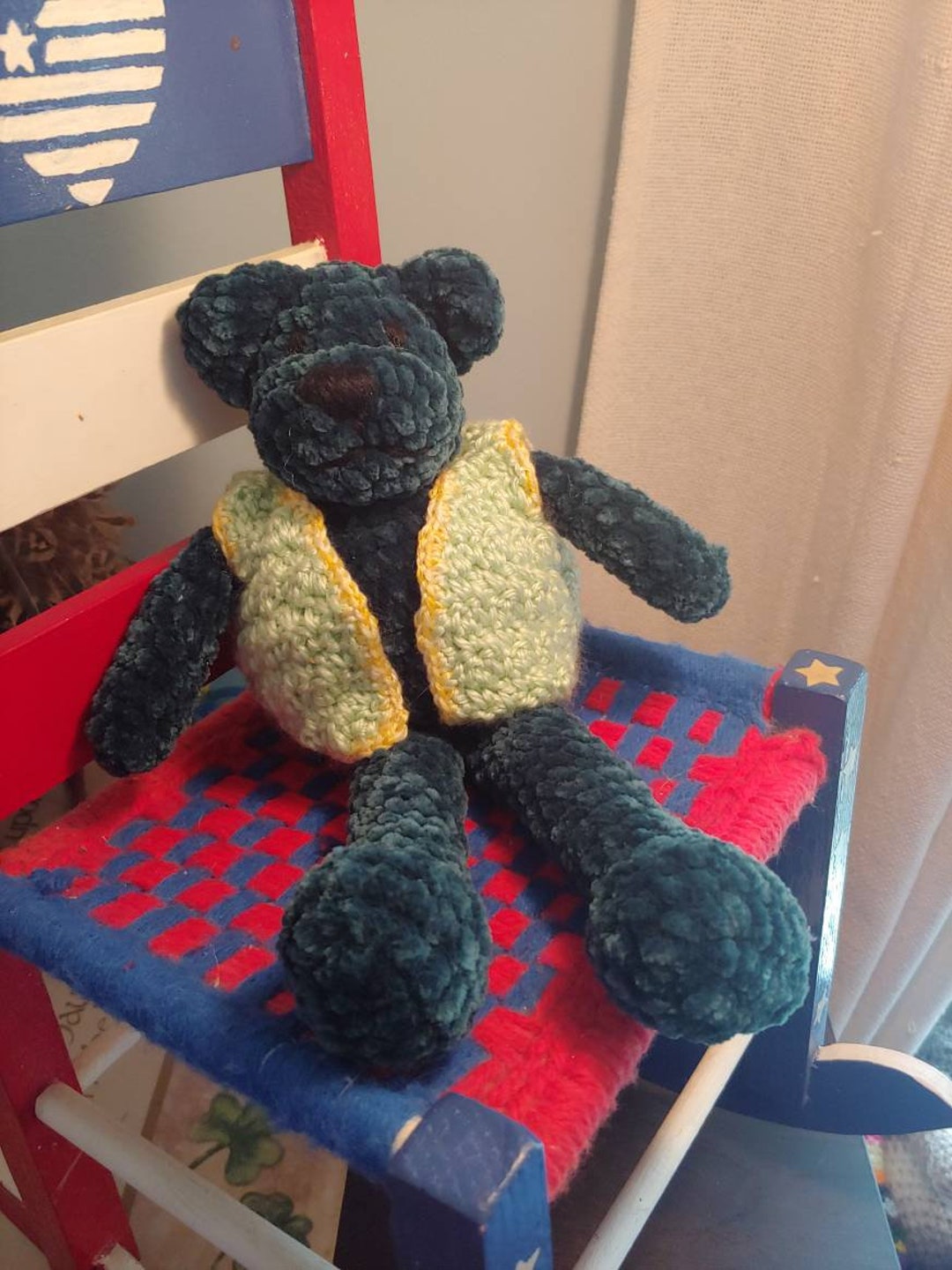 Green Velvet Bear - Etsy