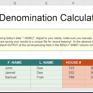 Payroll Cash Denomination Calculator for Excel, OFFICE 365-digital ...