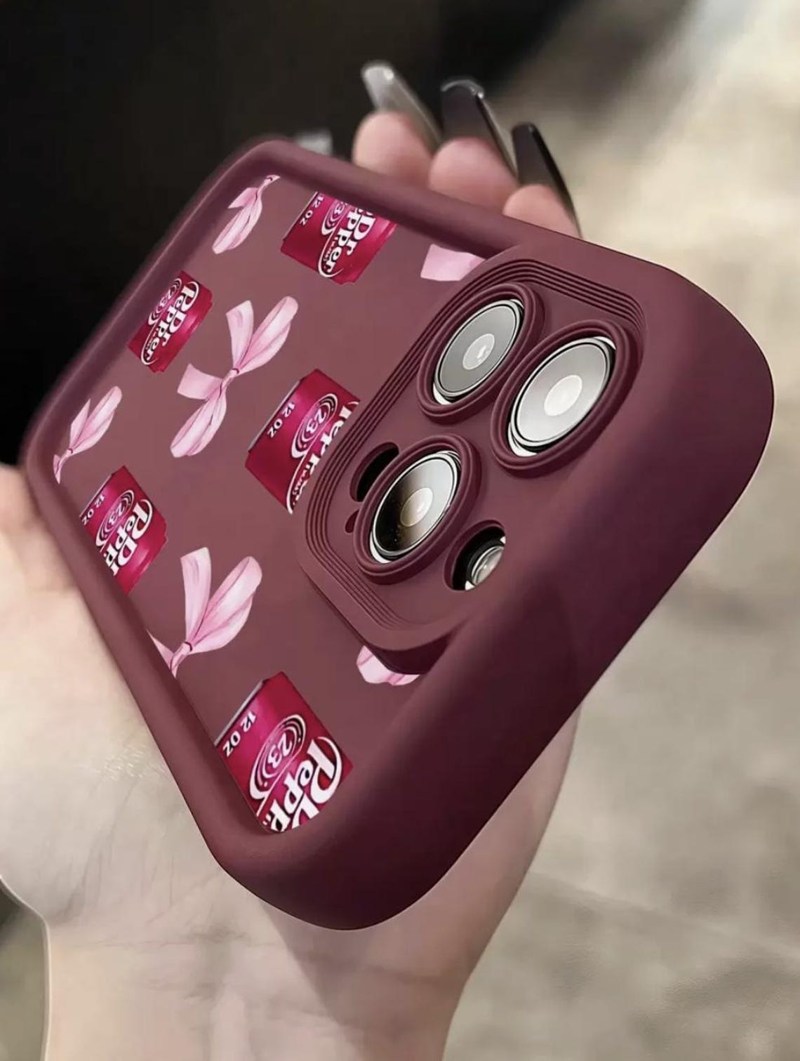 Dr Pepper Phone Case, Retro Soda Can Print iPhone Case, Cute Pink Bow ...