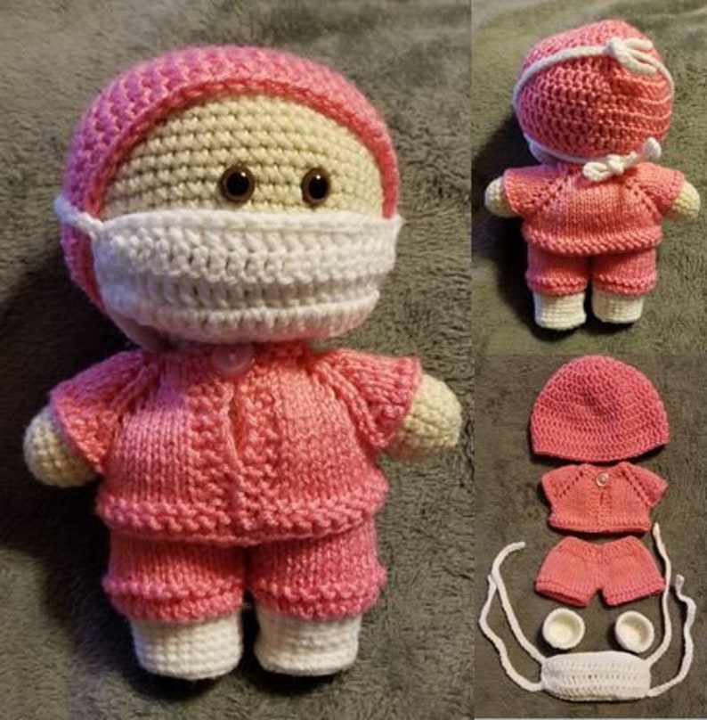 Crochet Frontline Amigurumi Doll, Mini Hero, NHS, Nurse, Doctor, Veterinarian Gift, Soft Toy ...