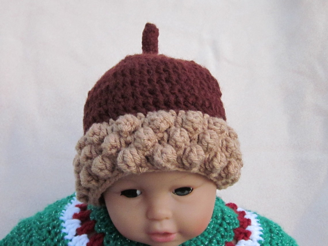 Custom Order. Crochet Acorn Hat, Photo Prop Beanie, Christmas Gift ...