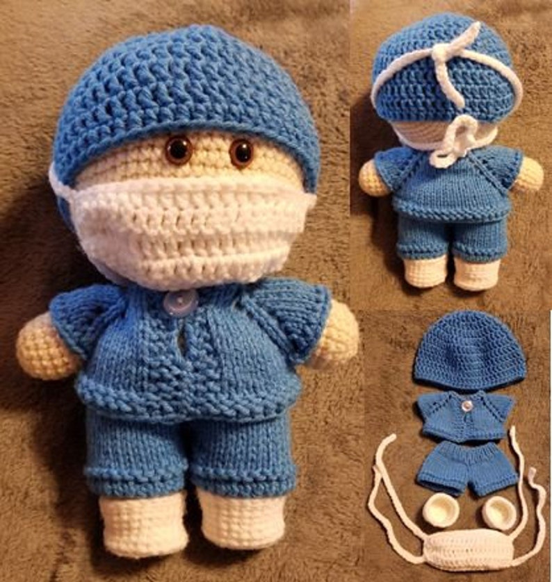 Crochet Frontline Amigurumi Doll, Mini Hero, NHS, Nurse, Doctor, Veterinarian Gift, Soft Toy ...
