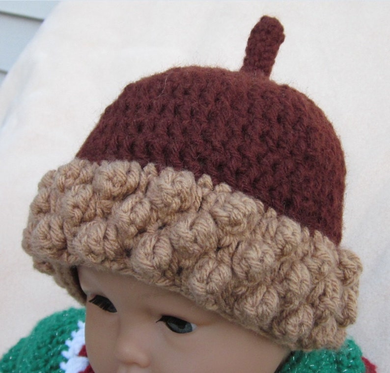Custom Order. Crochet Acorn Hat, Photo Prop Beanie, Christmas Gift ...