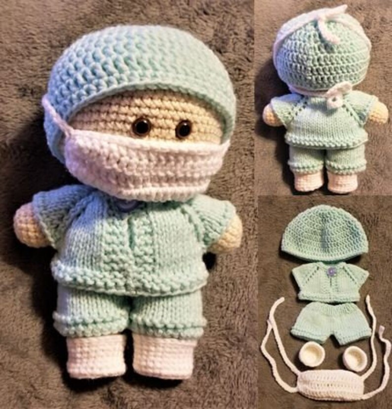 Crochet Frontline Amigurumi Doll, Mini Hero, NHS, Nurse, Doctor, Veterinarian Gift, Soft Toy ...