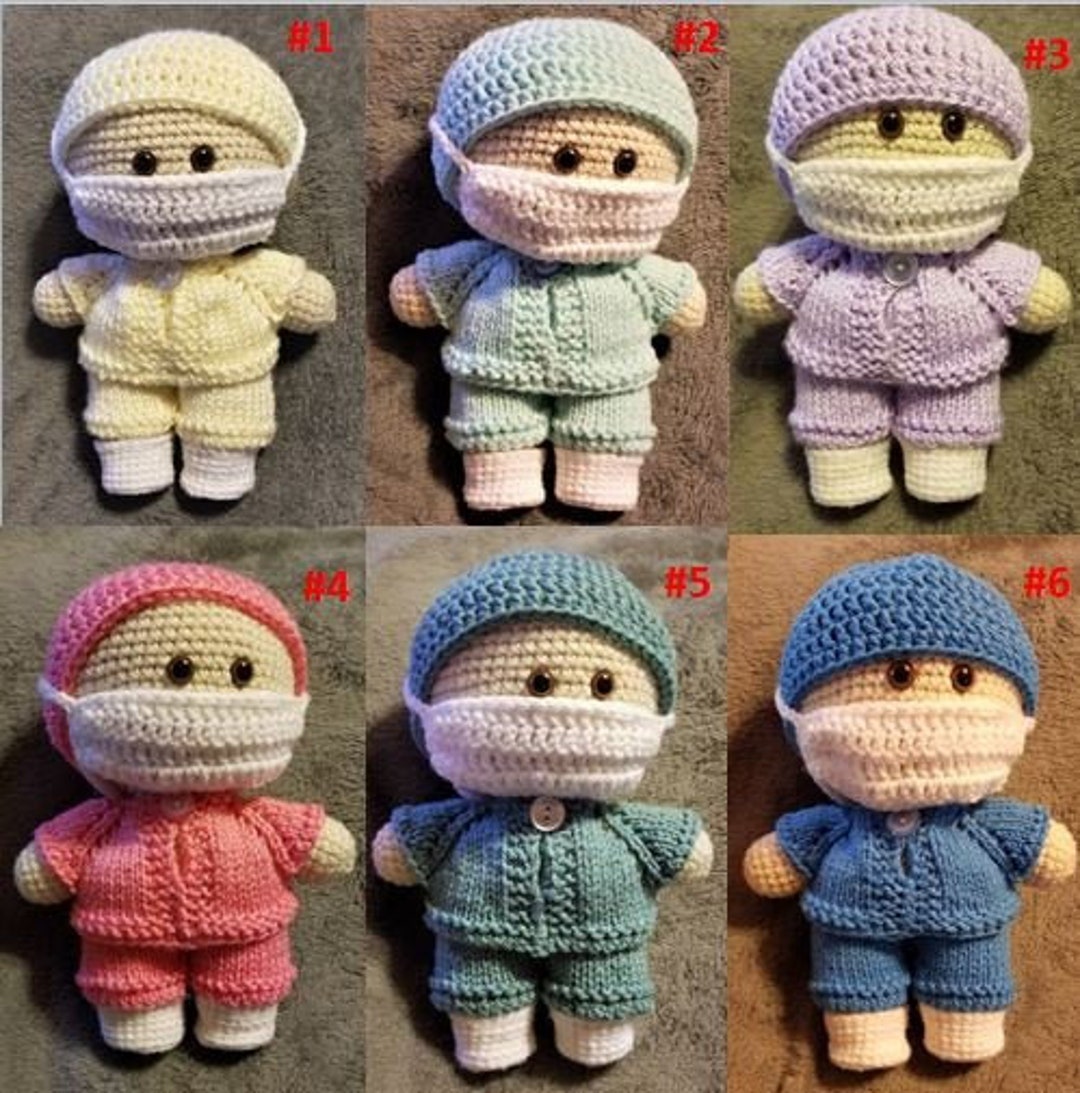 Crochet Frontline Amigurumi Doll, Mini Hero, NHS, Nurse, Doctor, Veterinarian Gift, Soft Toy ...