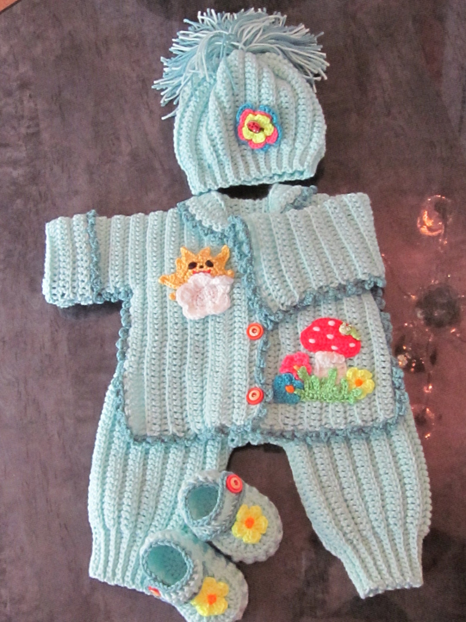 Handmade Baby Shower, Christening Newborn Baby Cardigan With Applique ...