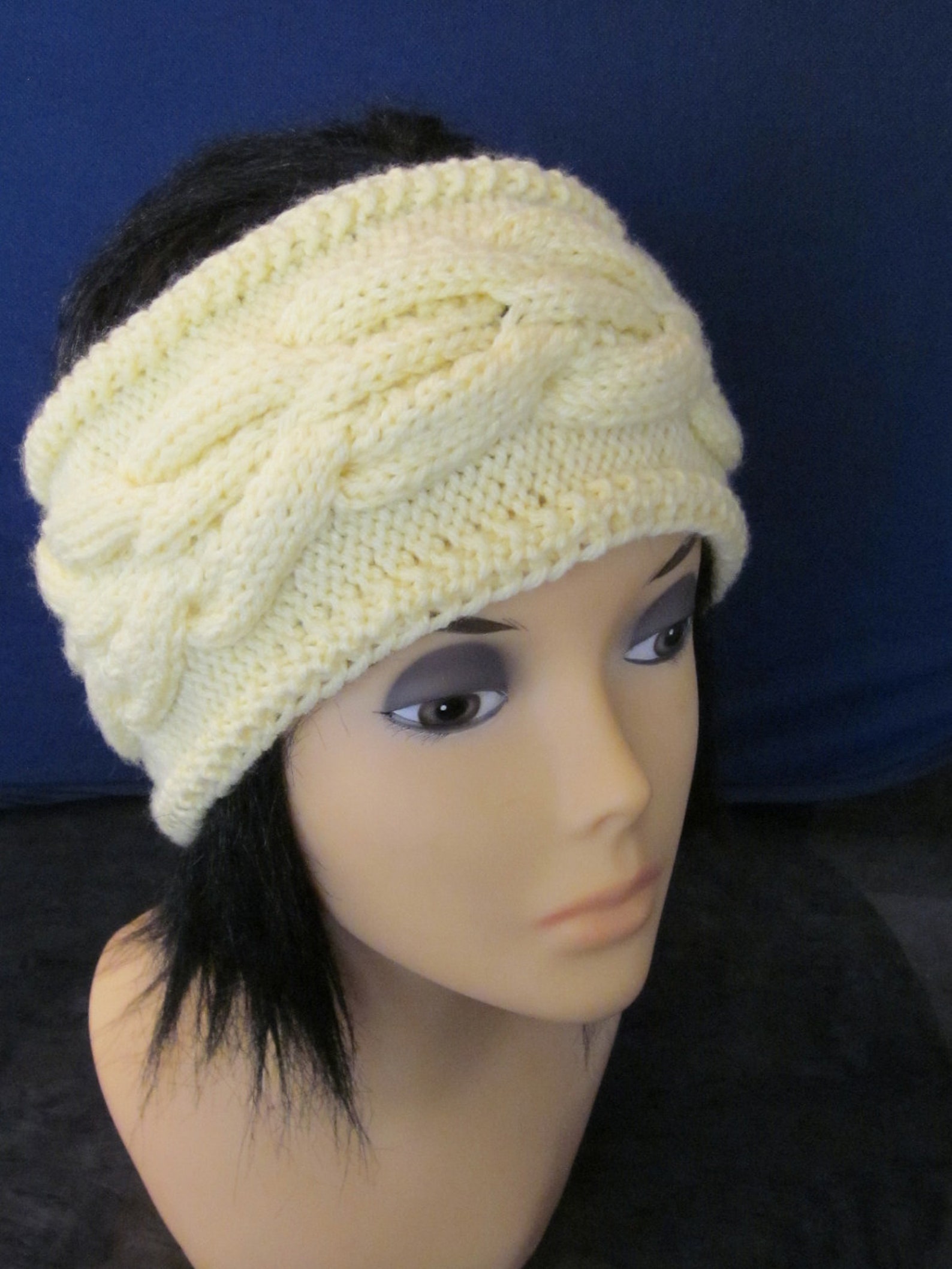 Hand Knitted Yellow Head Band With Beautiful Ornament - Etsy