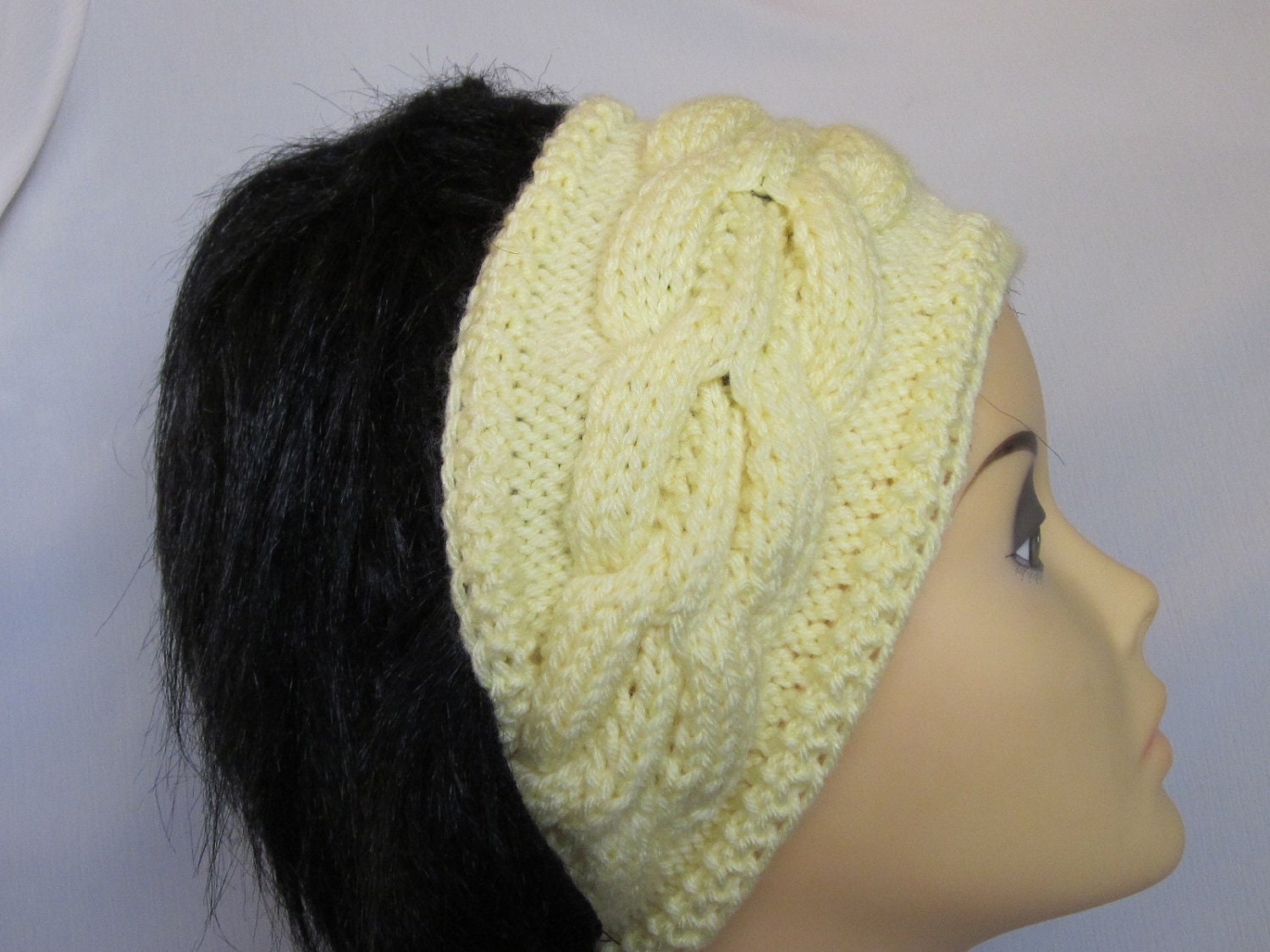 Hand Knitted Yellow Head Band With Beautiful Ornament - Etsy