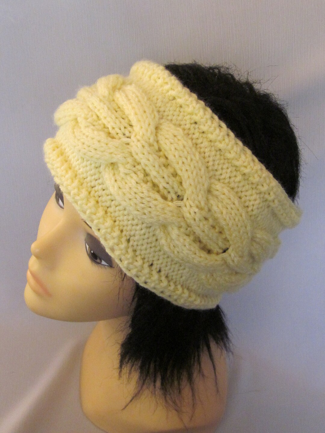 Hand Knitted Yellow Head Band With Beautiful Ornament - Etsy