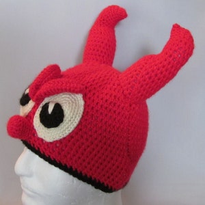 Crochet Devil Hat With Horns, Earflap Hat, Crochet Beanie, Renaissance ...