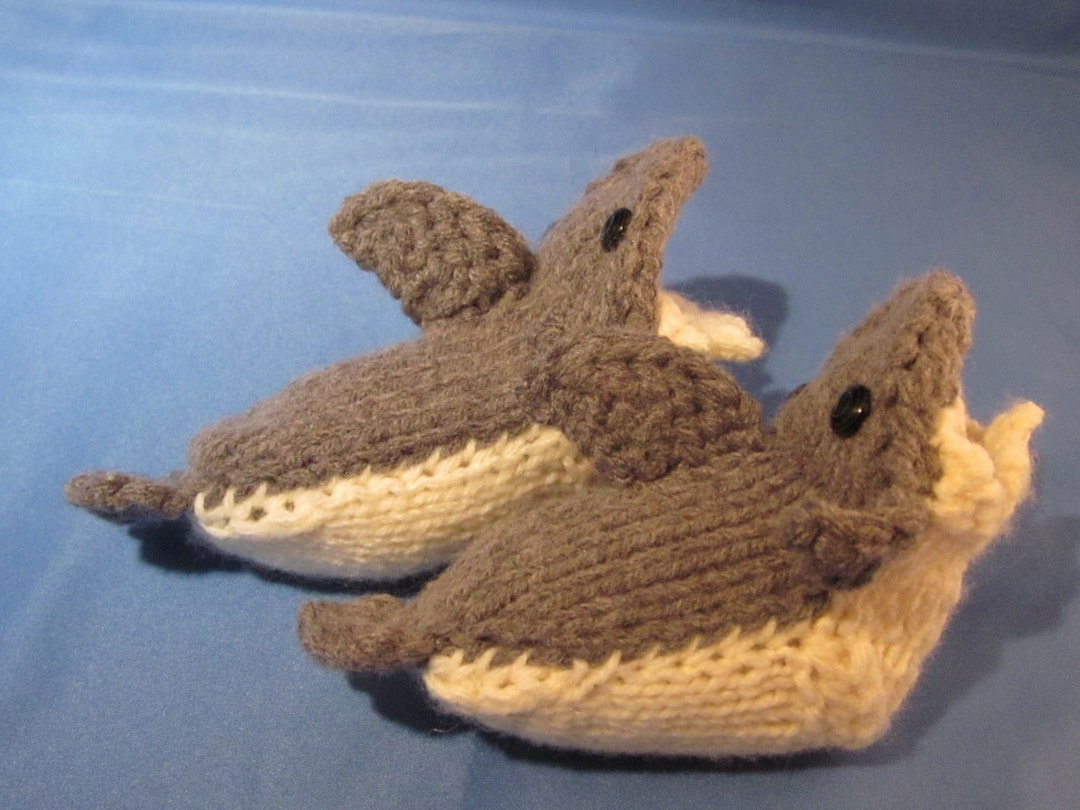 Custom Order. Handmade Crocheted-knitting Shark Slipper/socks (3-6 ...
