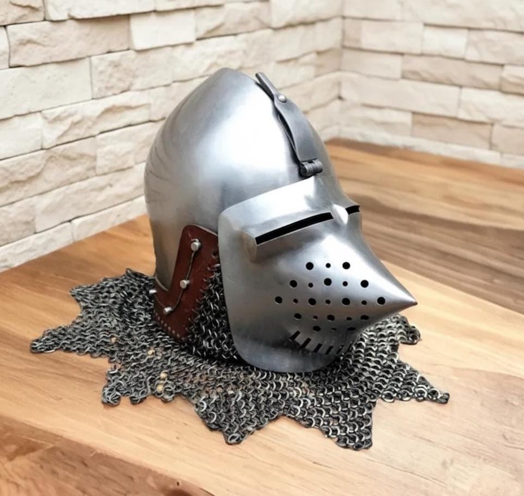 Medieval Hounskull Bascinet Helmet Pig-faced Knight Handmade Wearable ...