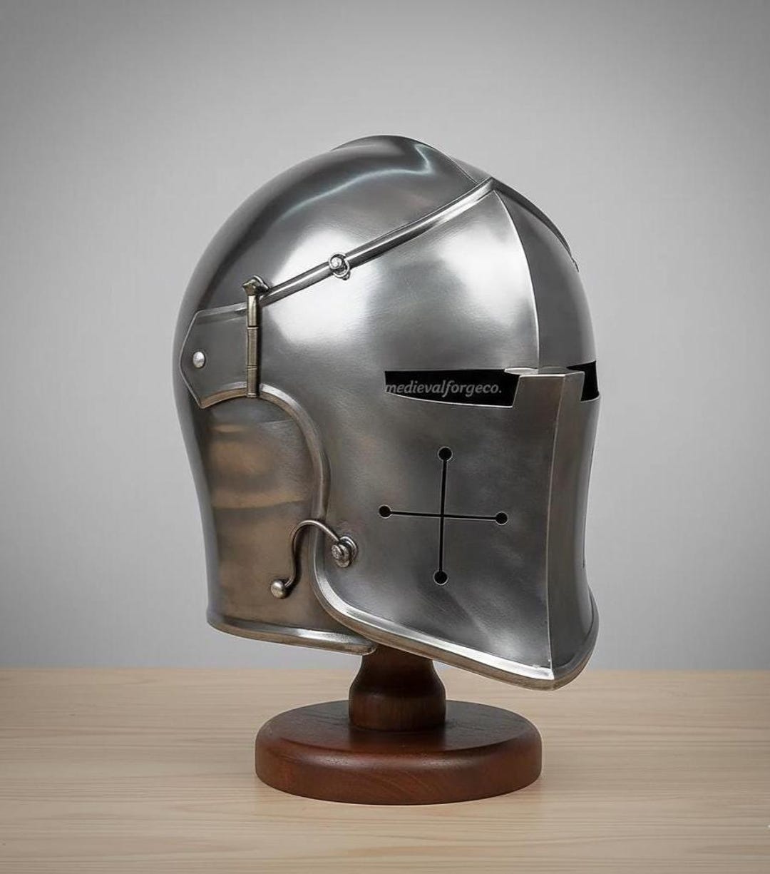 Barbuta Closed Face Knight Helmet Gothic Steel Armor Helmet Historical ...