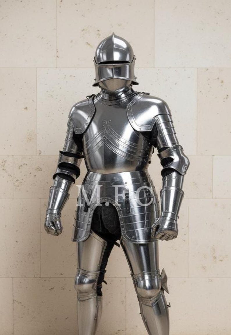 Medieval Knight Full Suit Steel Armor Wearable Steel Gothic Armour Set ...