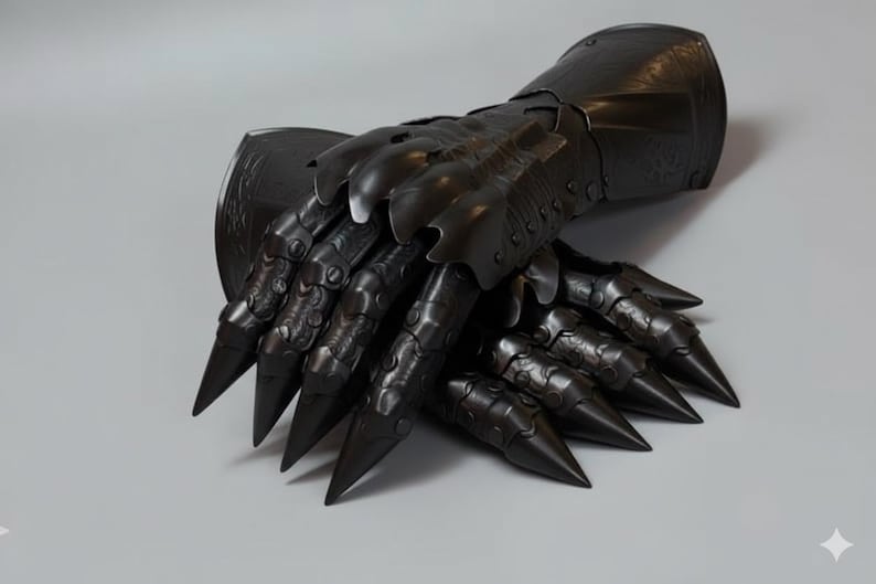 Gothic Knight Gauntlets Nazgul Gloves Black Medieval Armor Gloves, LARP ...