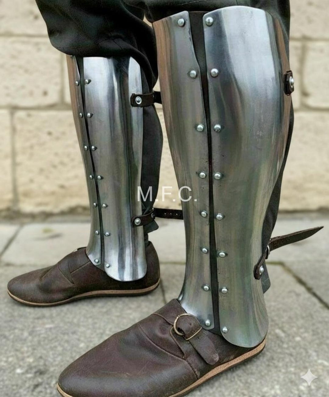 Medieval Steel Greaves Knight Leg Armor Shin Guards for LARP, Cosplay ...