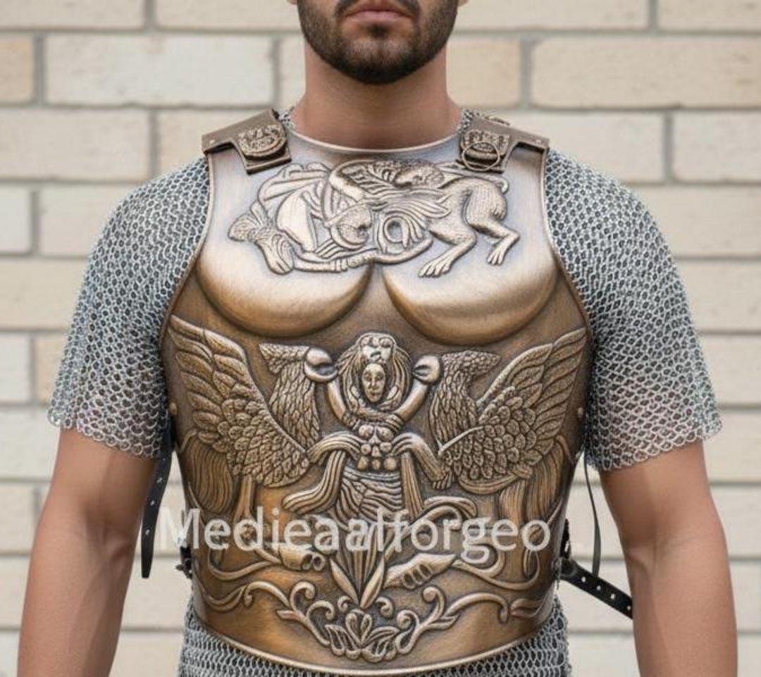 Handmade Bronze Muscle Cuirass Armor Greek Roman Chestplate Deep Design ...