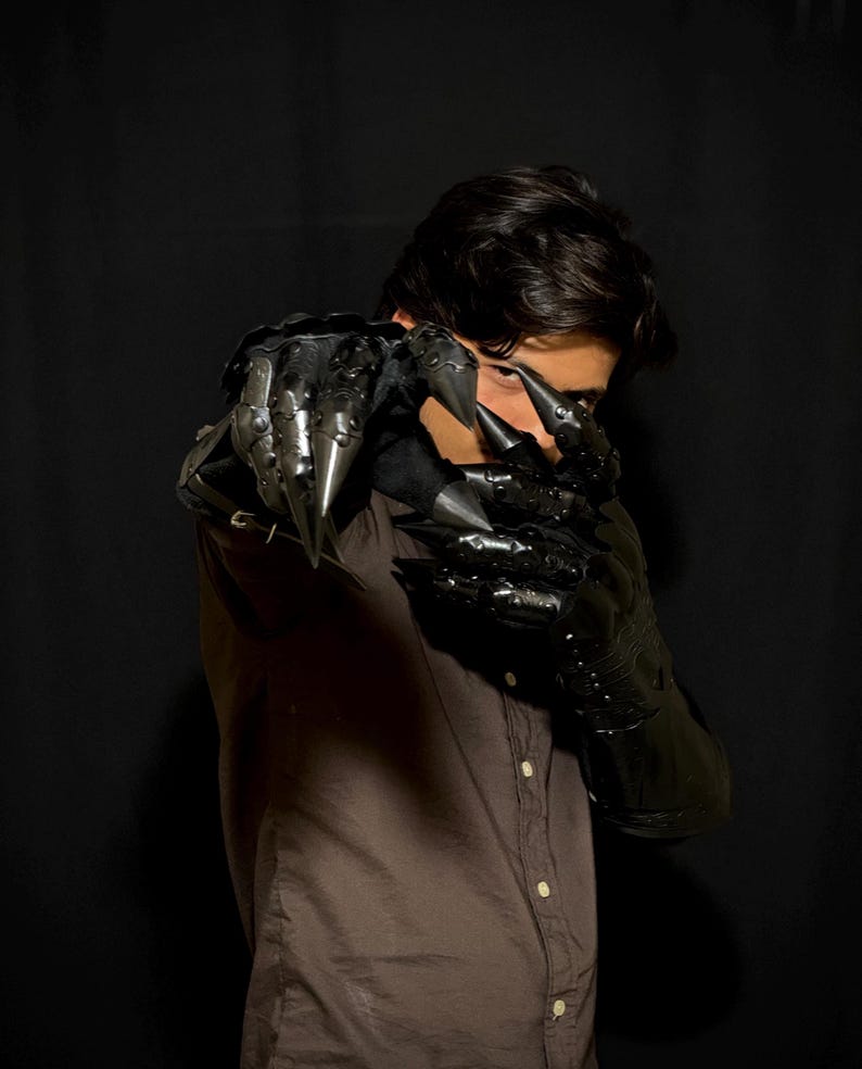 Gothic Knight Gauntlets Nazgul Gloves Black Medieval Armor Gloves, LARP ...