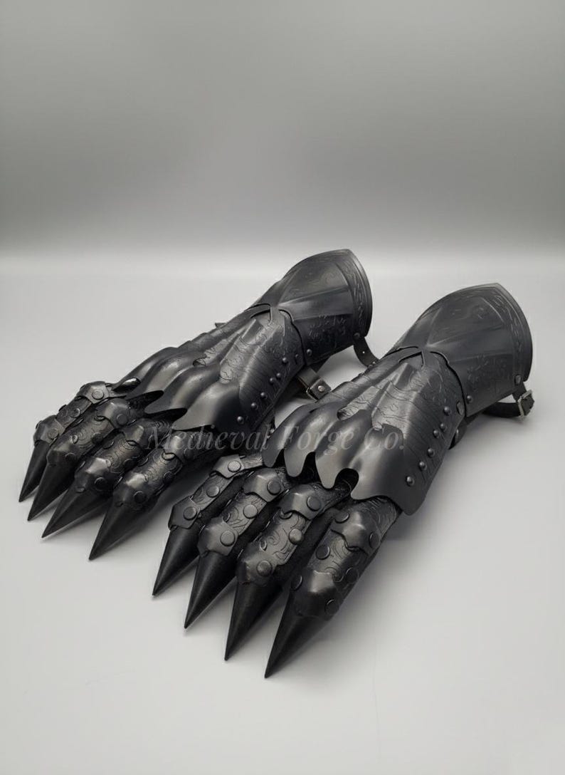 Gothic Knight Gauntlets Nazgul Gloves Black Medieval Armor Gloves, LARP ...