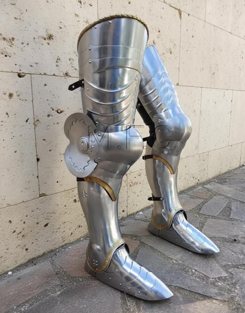 Medieval Knight Steel Leg Armor Set Full Greaves & Sabatons Wearable ...
