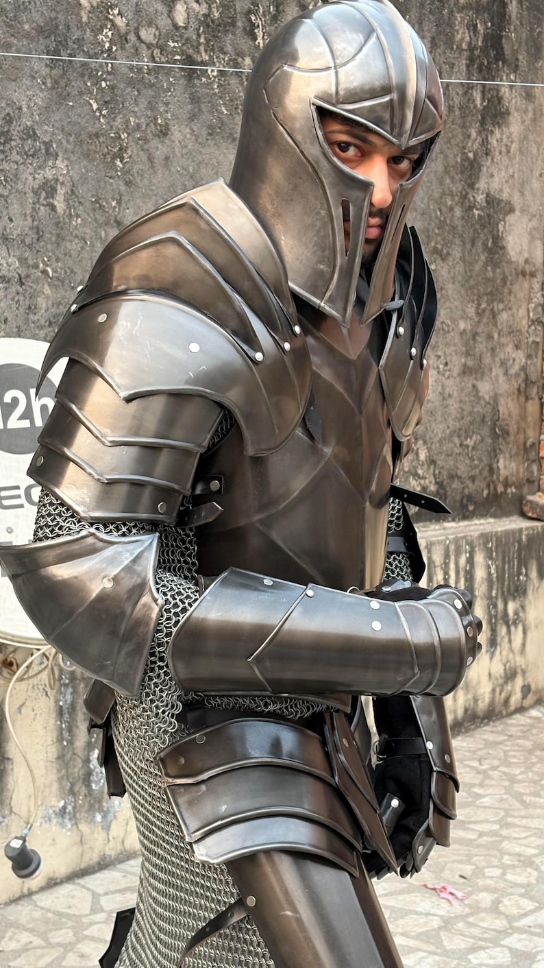 Handmade Medieval Steel Full Body Armor Suit LARP Costume Gothic Knight ...