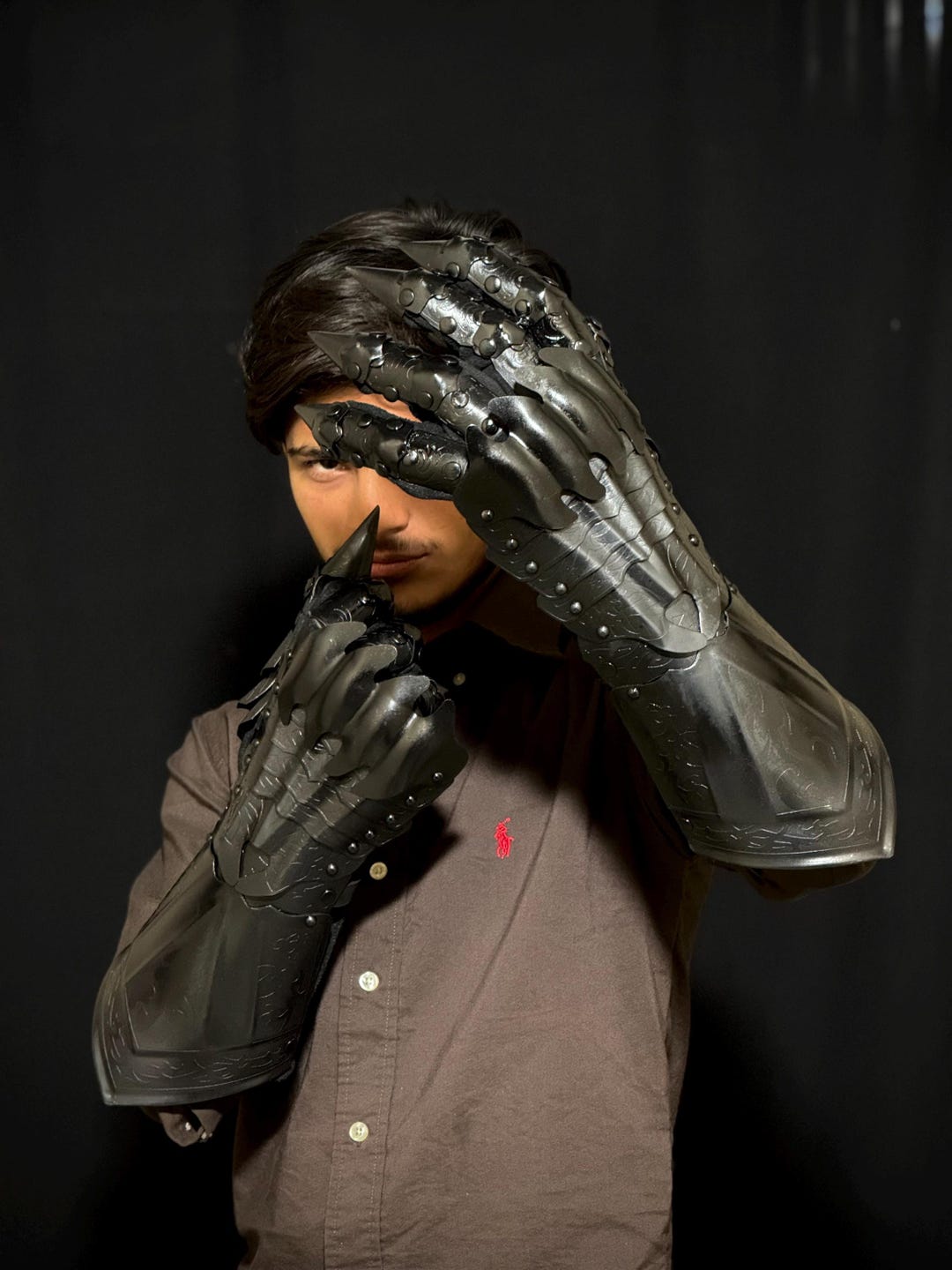 Gothic Knight Gauntlets Nazgul Gloves Black Medieval Armor Gloves, LARP ...