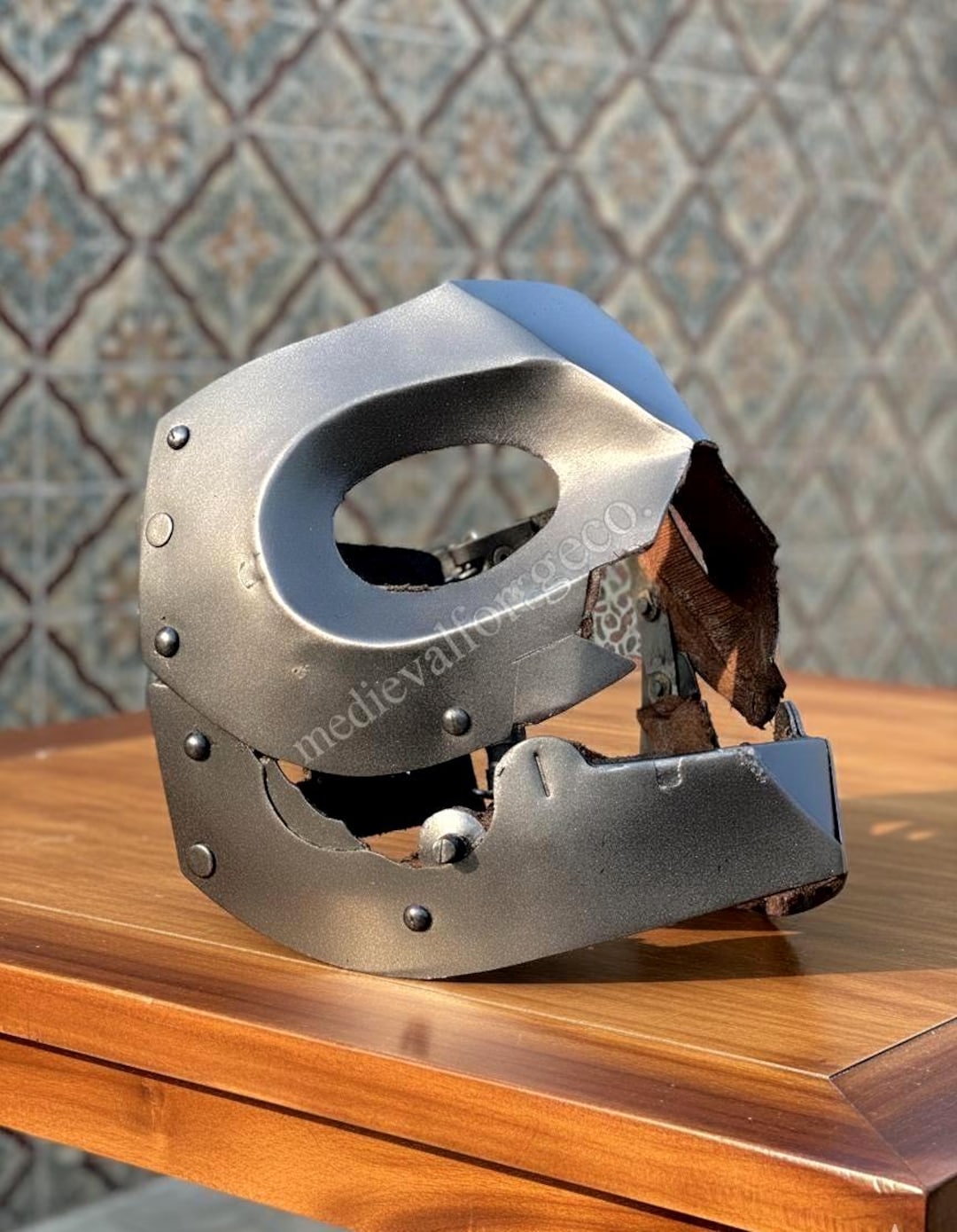 Medieval LARP Face Mask Adjustable Armored Steel Cosplay Mask Warrior ...