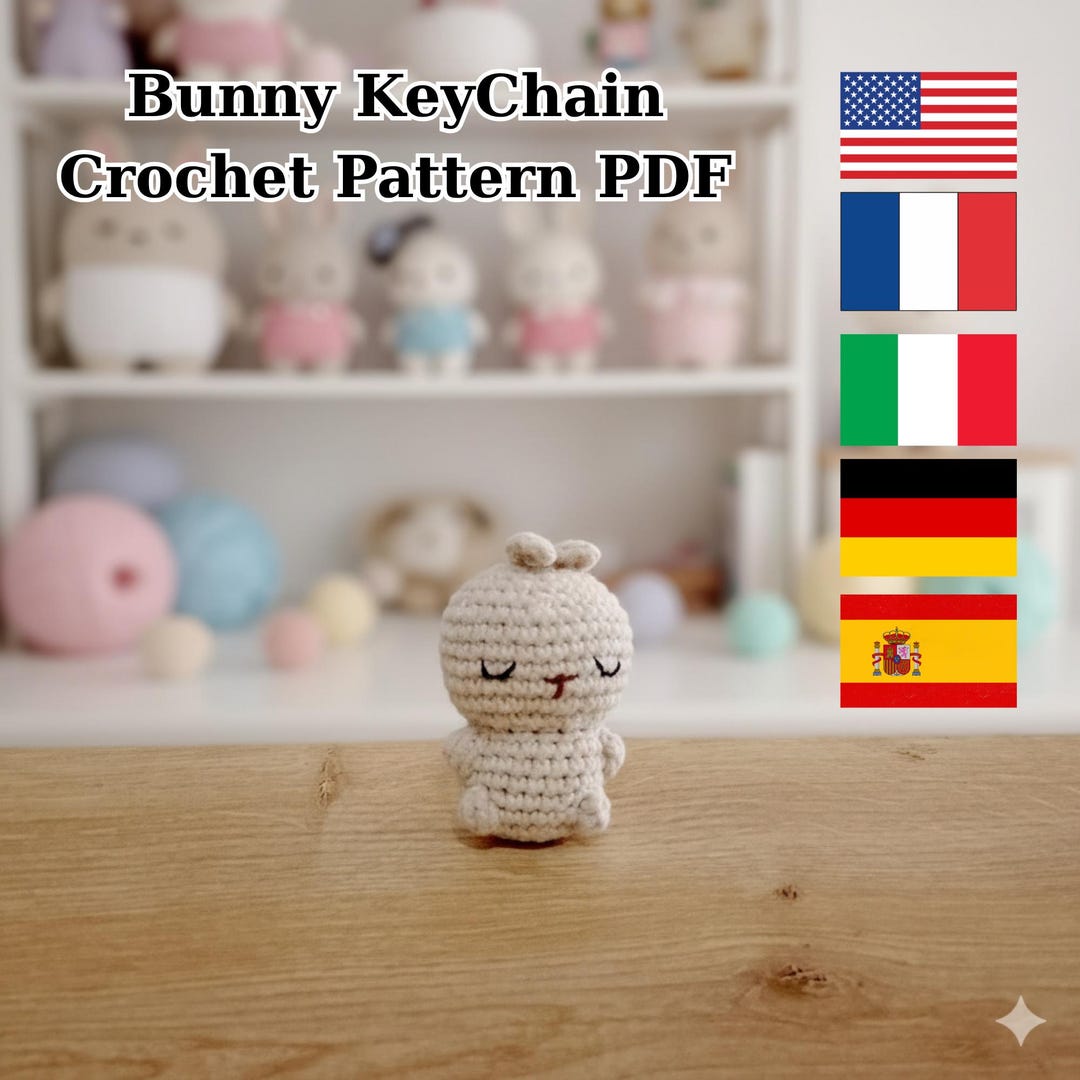 Crochet Bunny Keychain Pattern, Amigurumi Rabbit Tutorial (PDF) - Etsy