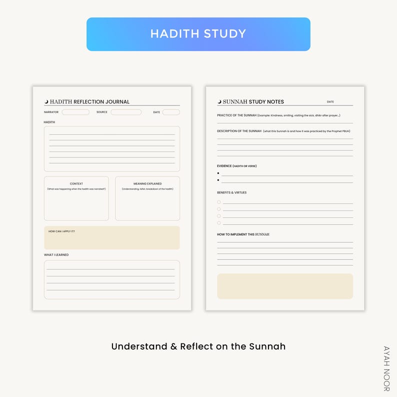 Quran Journaling Kit – Islamic Printable Journal Pages, Tafsir ...