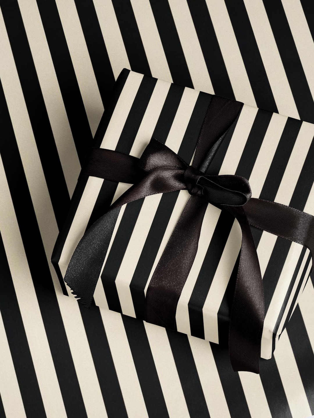 Modern Black Stripe Wrapping Paper, Tuxedo Christmas Wrapping Paper ...