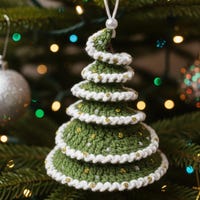 CROCHET PATTERN & VIDEO/ Loopy Tree Ornament, Christmas Tree Ornament ...