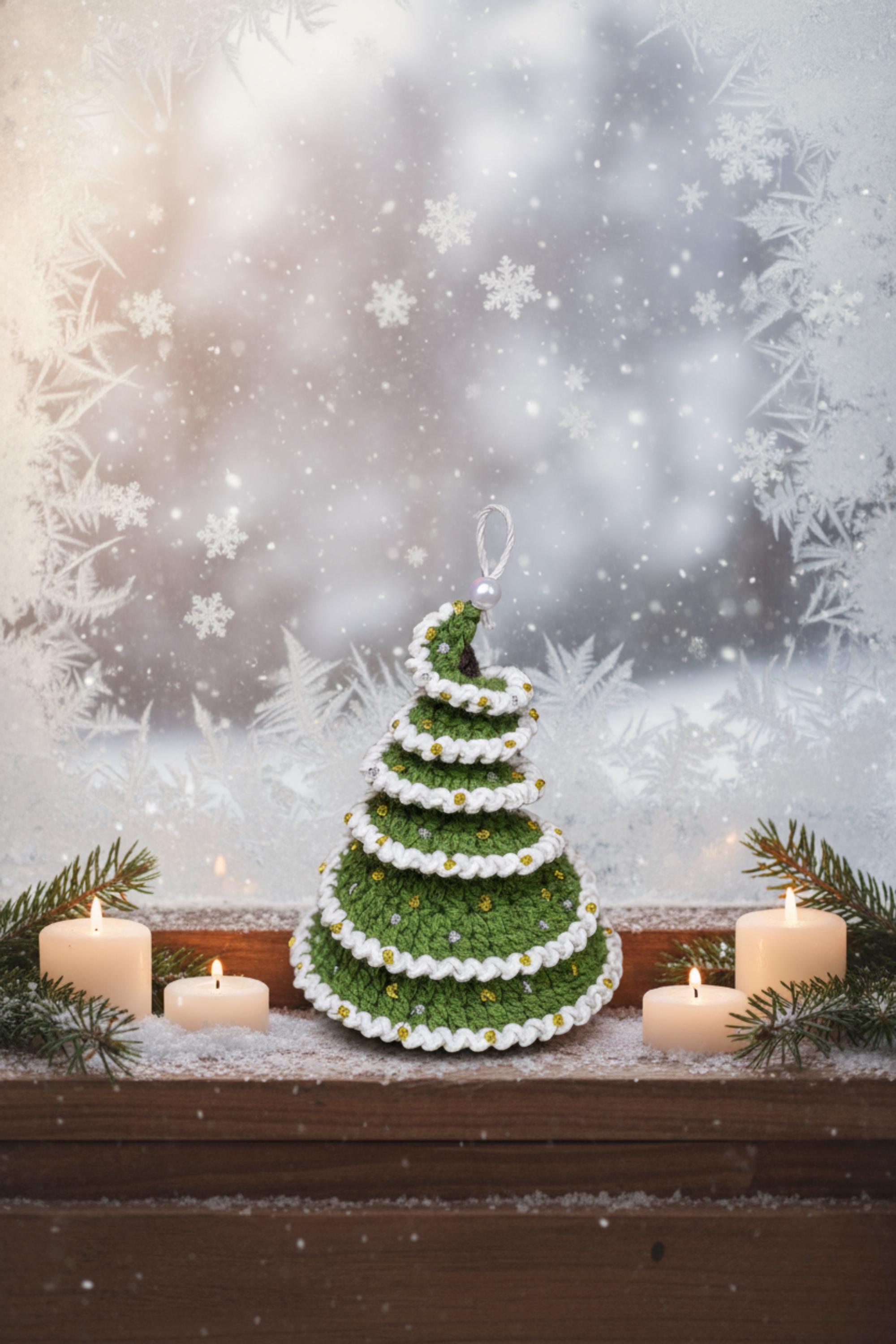 Spiral Xmas Tree Crochet Pattern PDF : Christmas Ornament Pattern for ...