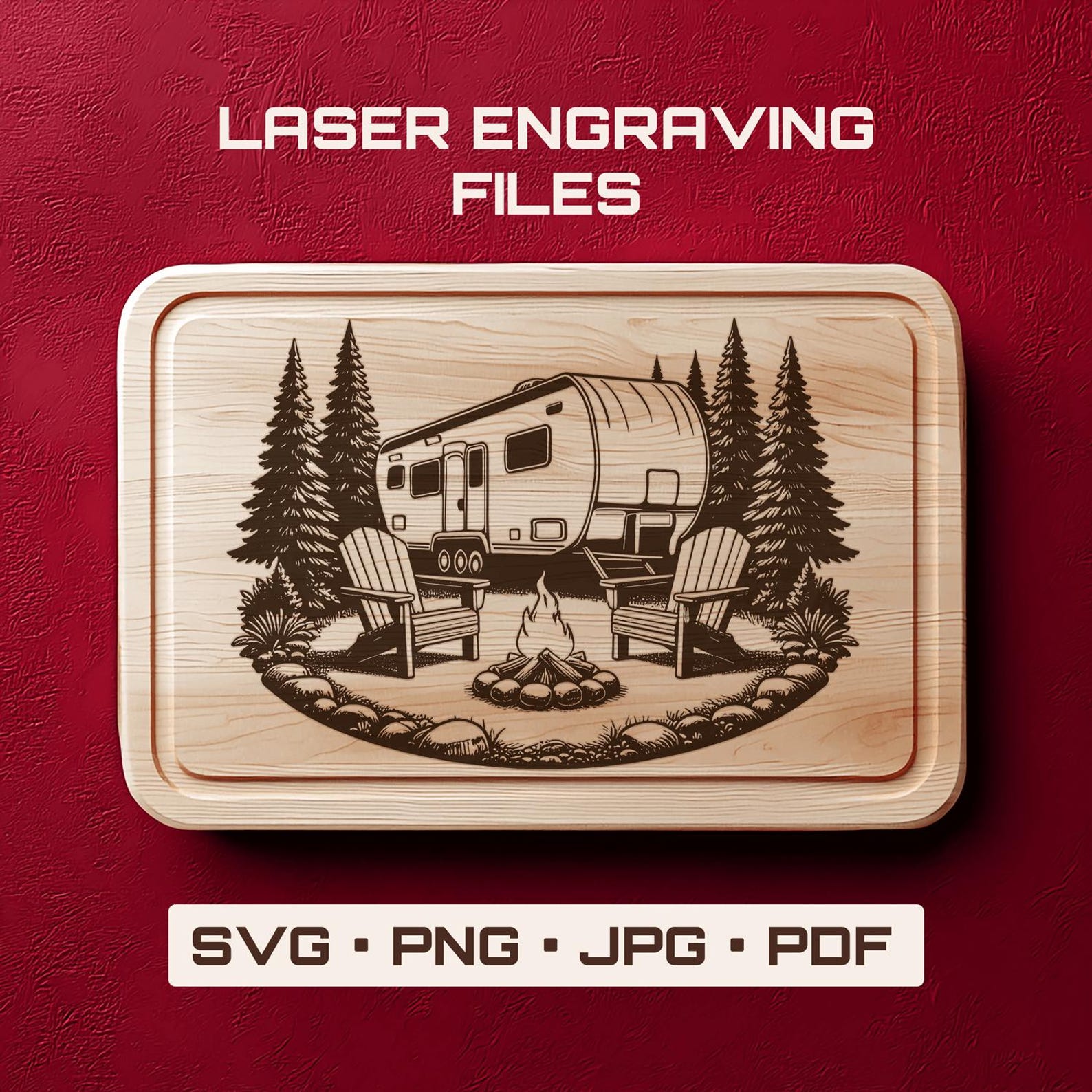 Campfire Camper SVG PNG, Laser Engraving Design (digital Download) - Etsy